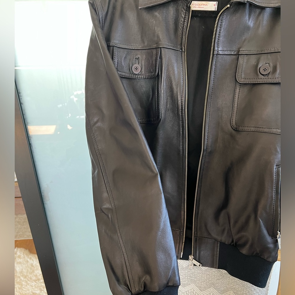 Mens Black Italian Leather Jacket - Gem